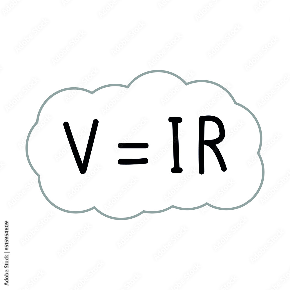 Ohm's law formula in physics. Electric current voltage and resistance ...