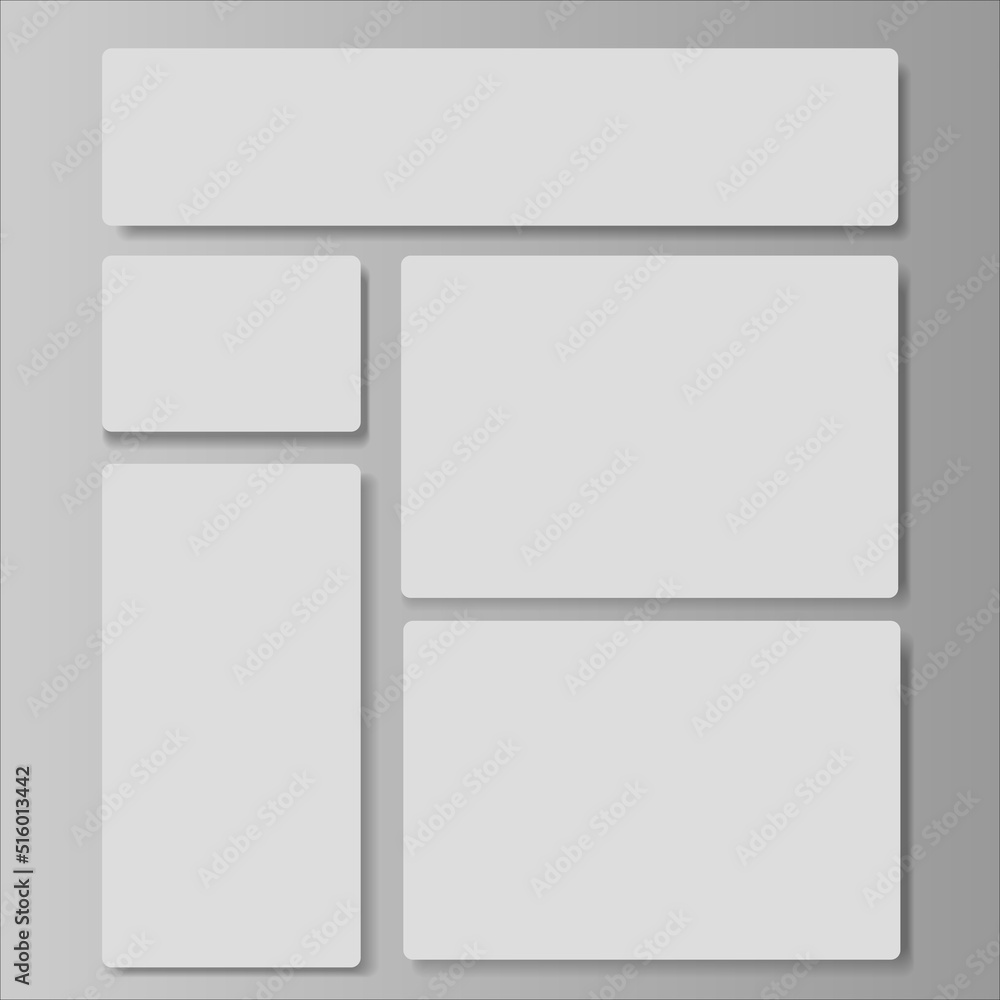 Image vectorielle Stock Templates collage six frames, photos, parts ...