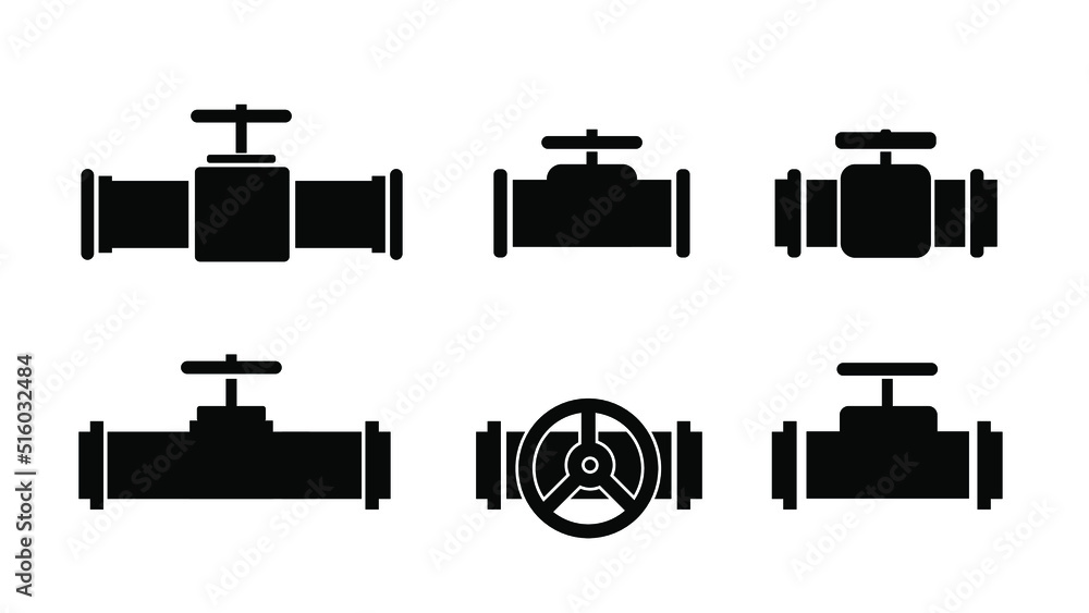 Simple gas pipelines switch vector collections Stock Vector | Adobe Stock