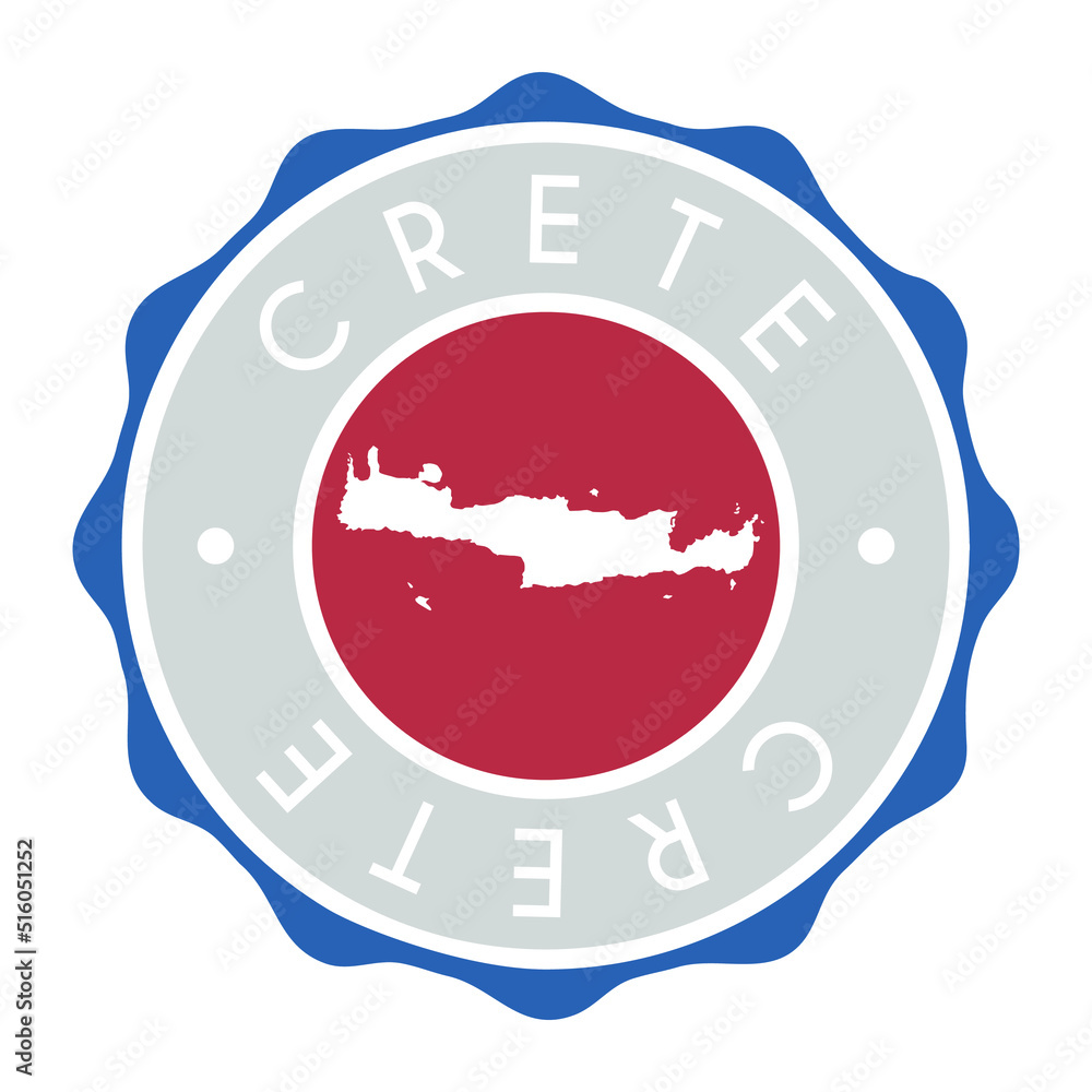Crete, Greece Badge Map Vector Seal Vector Sign. National Symbol ...
