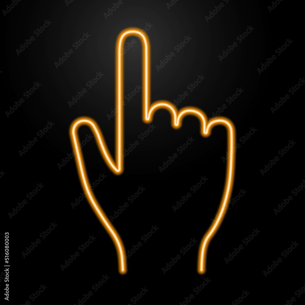 finger cursor neon sign, modern glowing banner design, colorful modern ...
