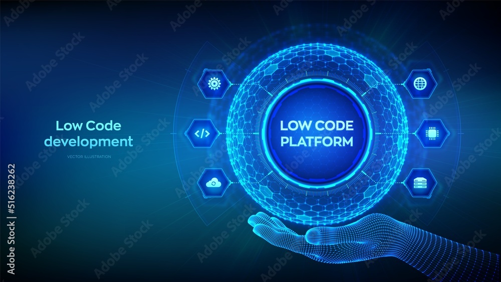 Low Code Platform Low Code Development Technology Concept Lcdp Easy