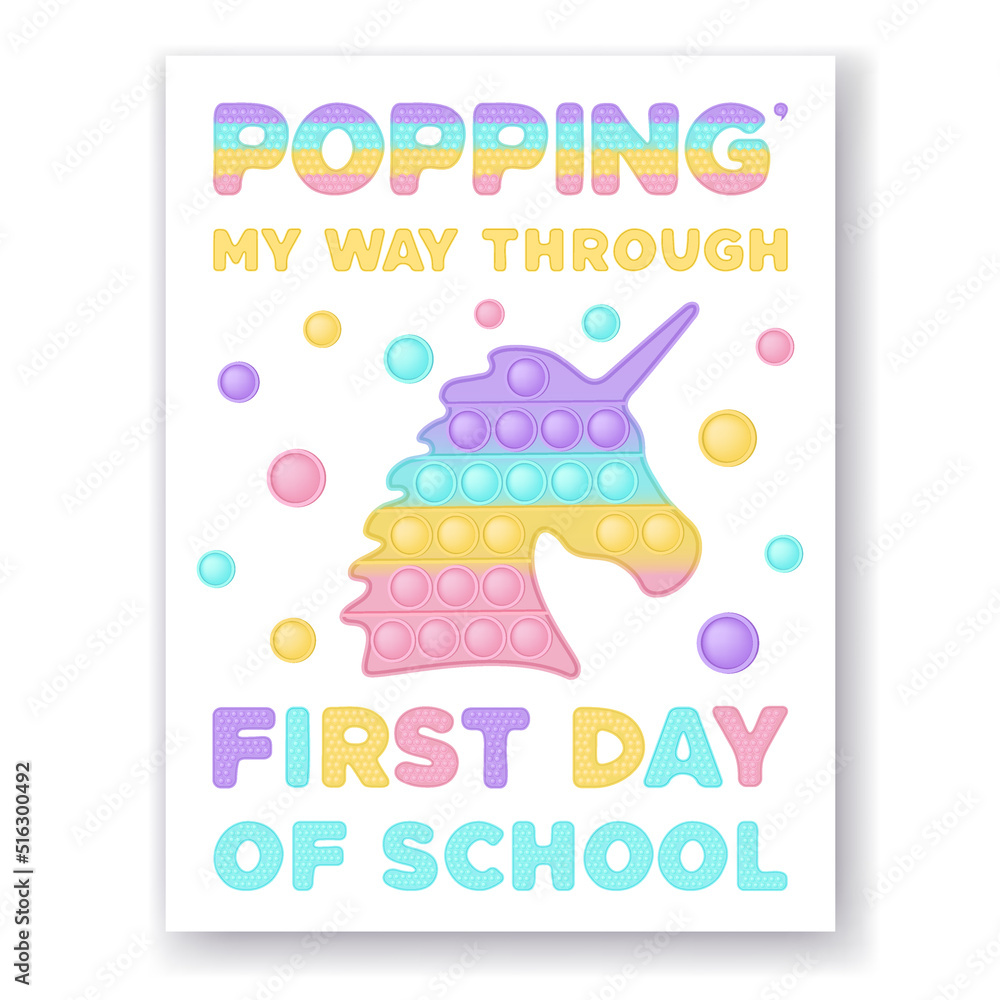 Poppin my way trough first day of school - greeting card pop it fidget ...