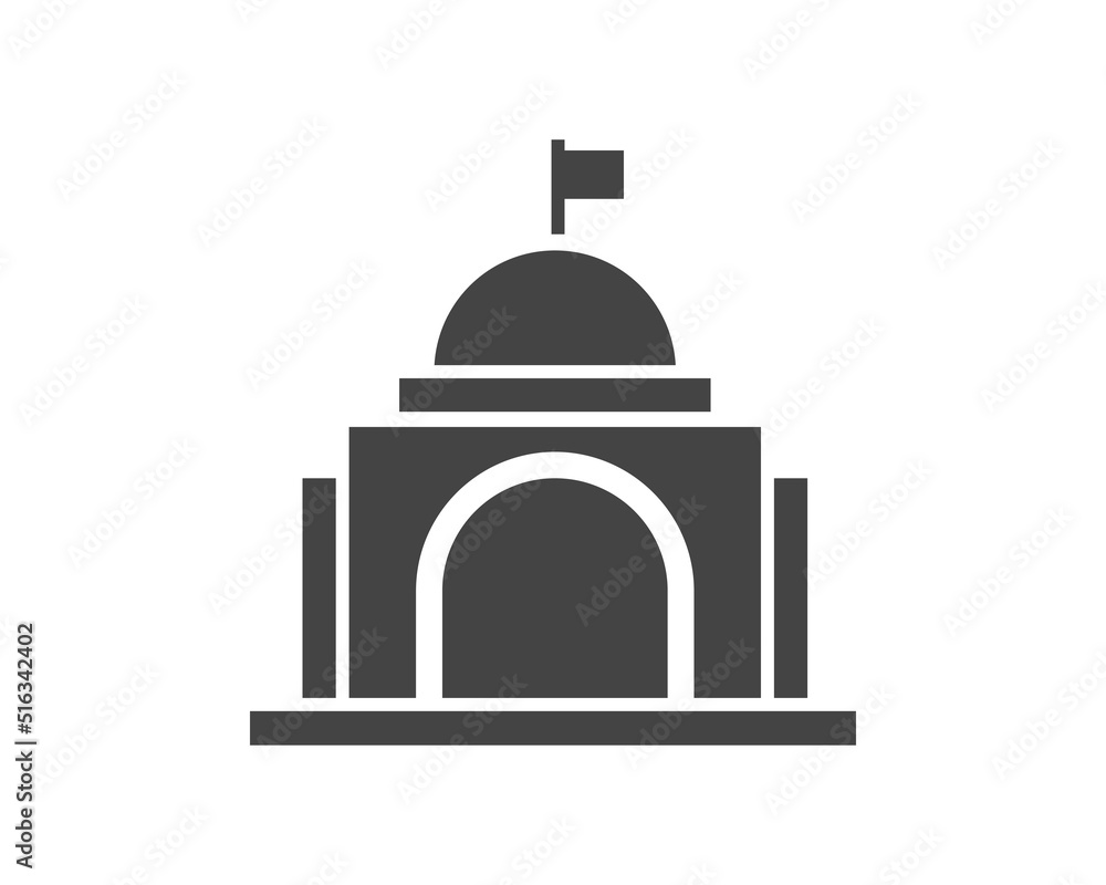 Government icon vector. Building construction symbol. Architecture ...