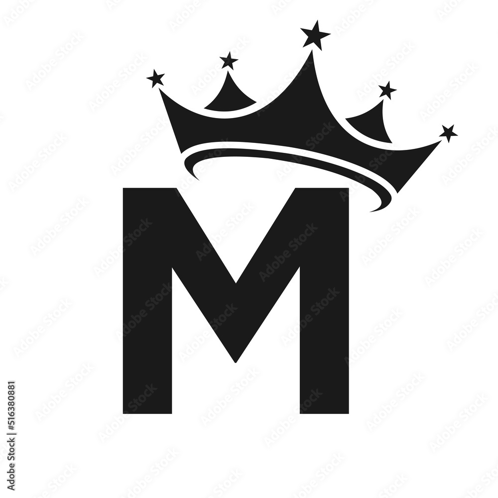 Letter M Crown Logo. Crown Logo on Letter M Vector Template for Beauty ...