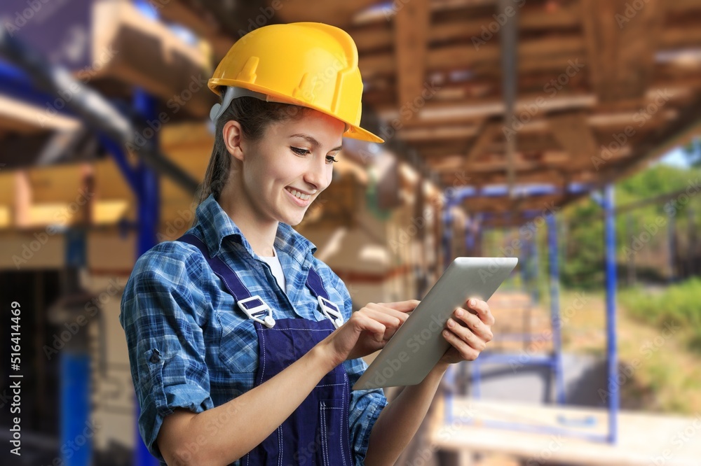 Construction Civil Engineer use technology software to scan building ...