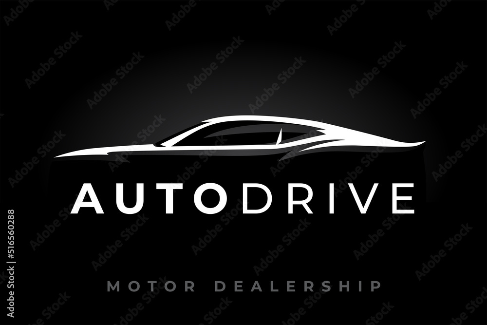 Sports car silhouette logo. Motor vehicle dealer emblem. Auto ...