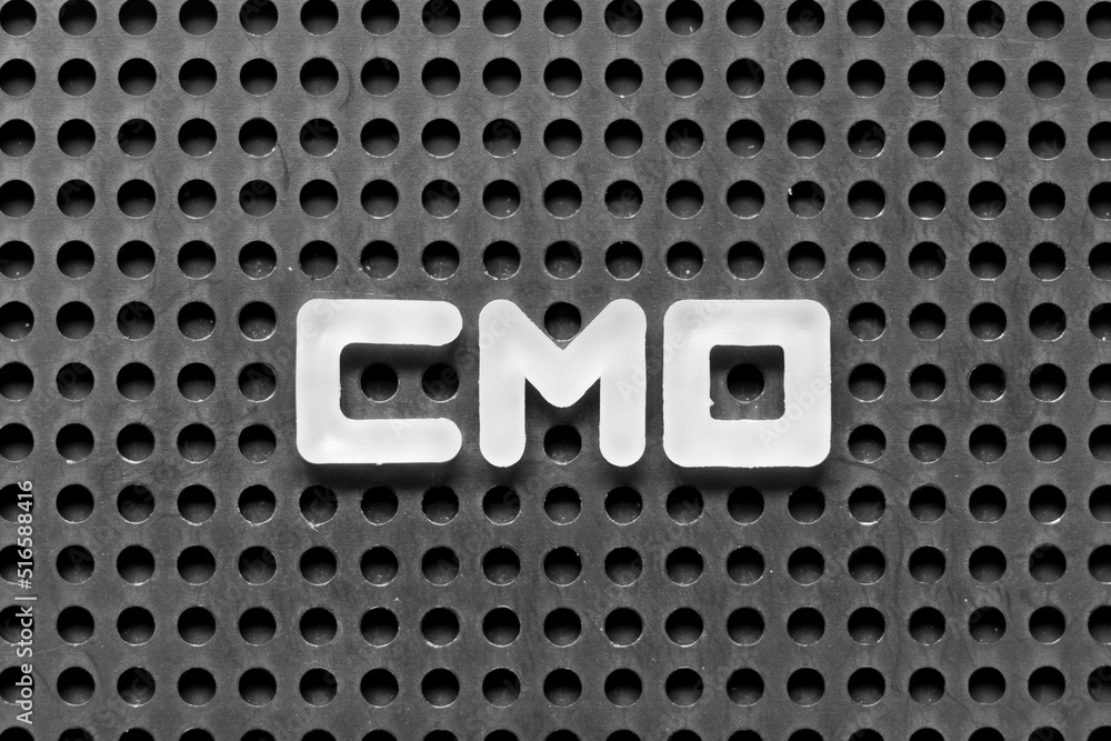 White alphabet letter in word CMO (Abbreviation of Chief Marketing ...