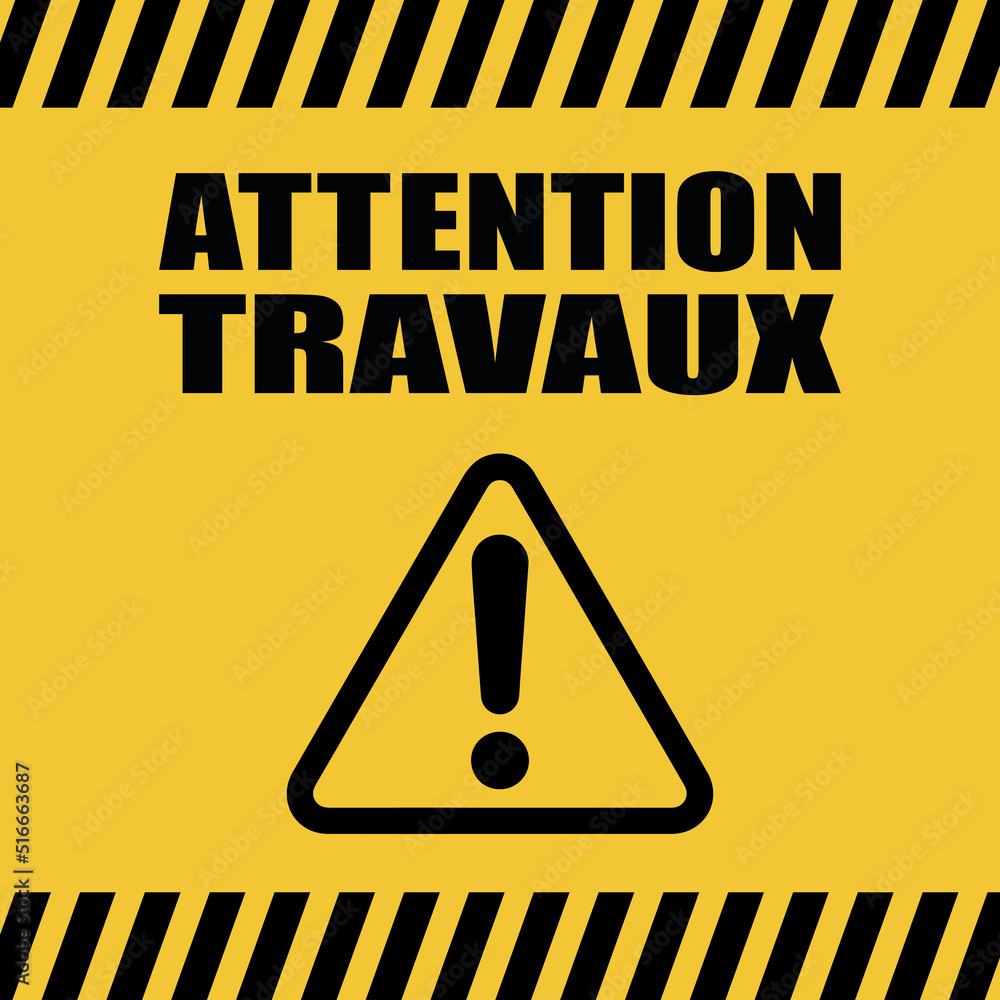 Logo attention travaux. Stock Vector | Adobe Stock