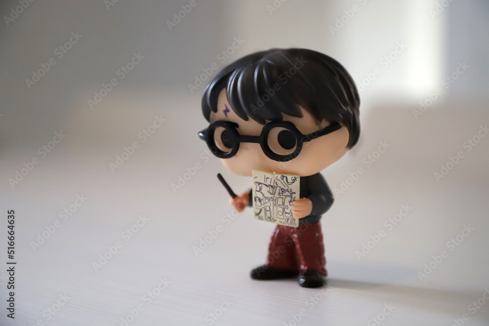 Side view of Harry Potter with the Marauder's Map. Hogwarts School of ...