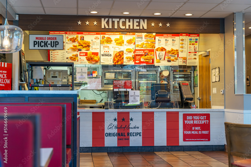 View inside the KFC restaurant. Stock Photo | Adobe Stock