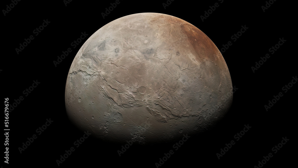 Ilustración de Stock Charon moon of Pluto, sixth largest trans ...