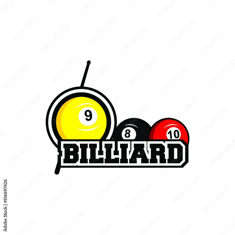 billiard logo vector, suitable for logos, icons, mascots, templates ...