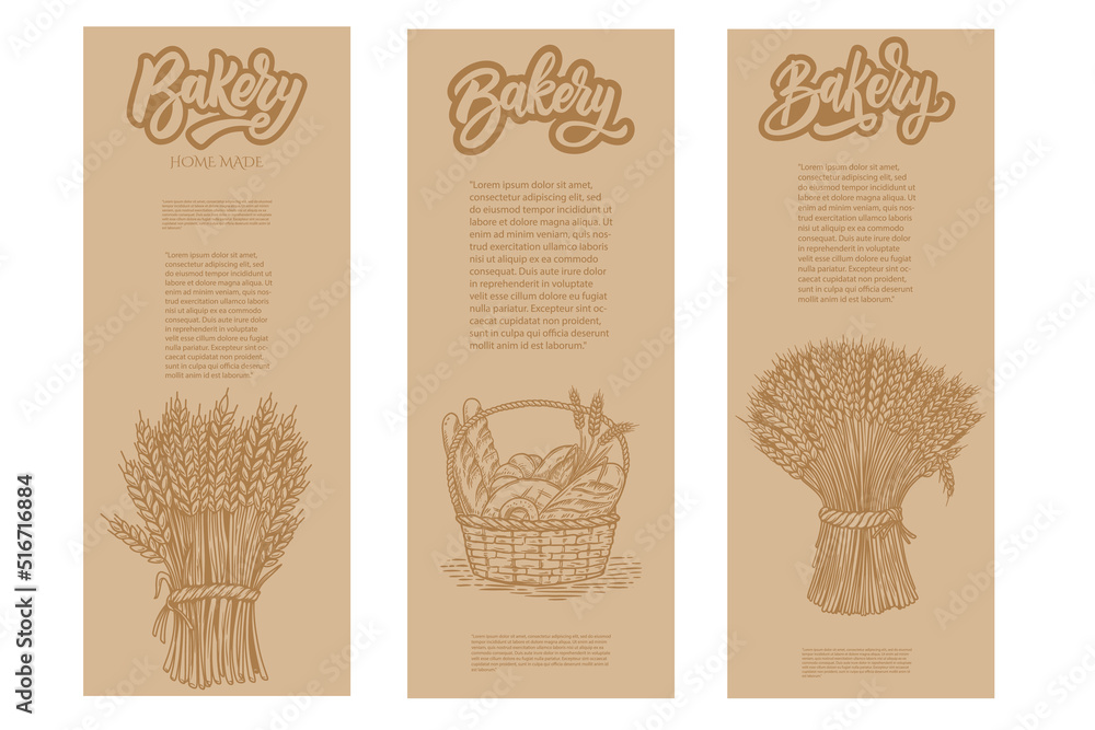 Bakery flyer template. Design element for package, banner, flyer, card ...