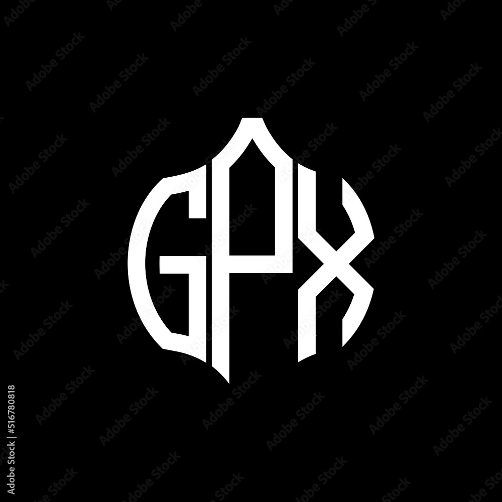 GPX letter logo. GPX best black background vector image. GPX Monogram ...
