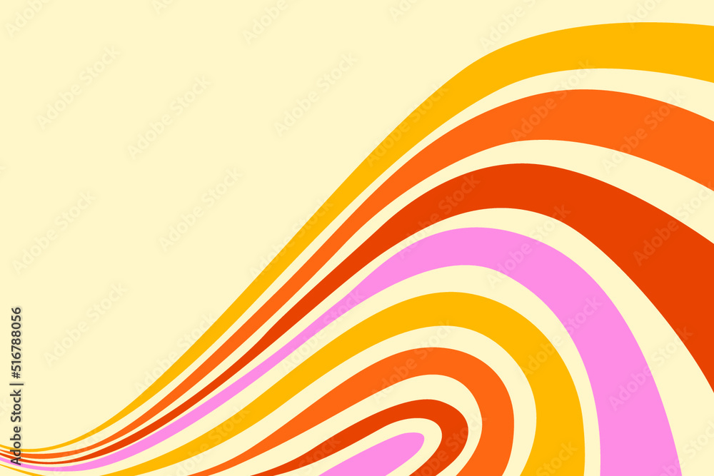 Retro groovy sun rays pattern background 70s. Sun sunbeams summer texture. Stock Vector | Adobe ...