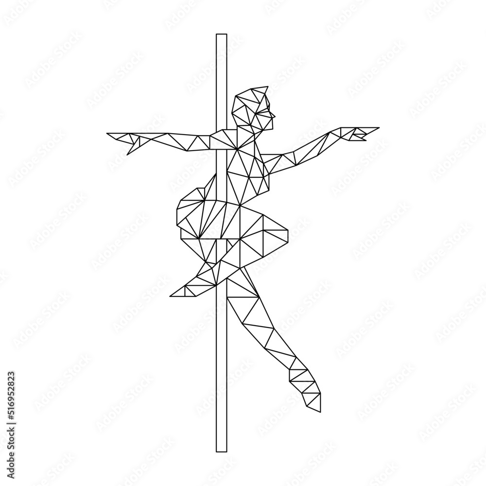 Stock-Vektorgrafik „Pole Dance Sticker“ | Adobe Stock