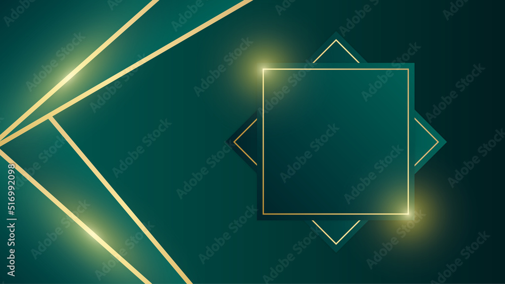 Abstract green and gold background poster. Vector illustration. Stock ...