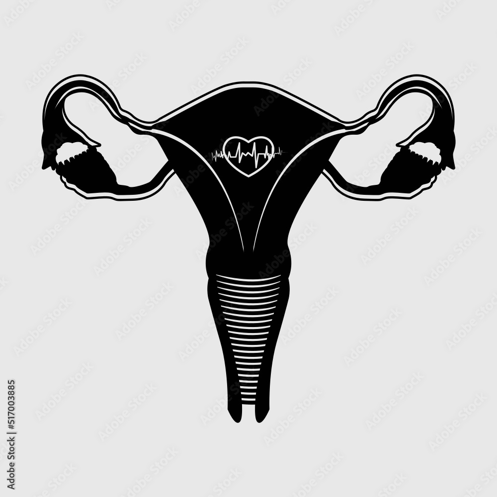 Uterus SVG Cut File, Women's Reproductive System Svg, Uterus Anatomy ...