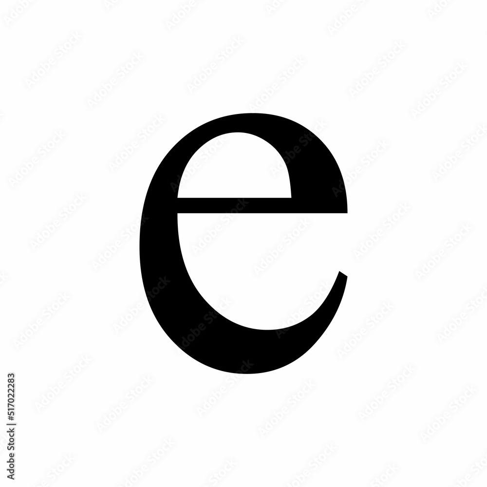 Latin e lowercase symbol Stock Vector | Adobe Stock