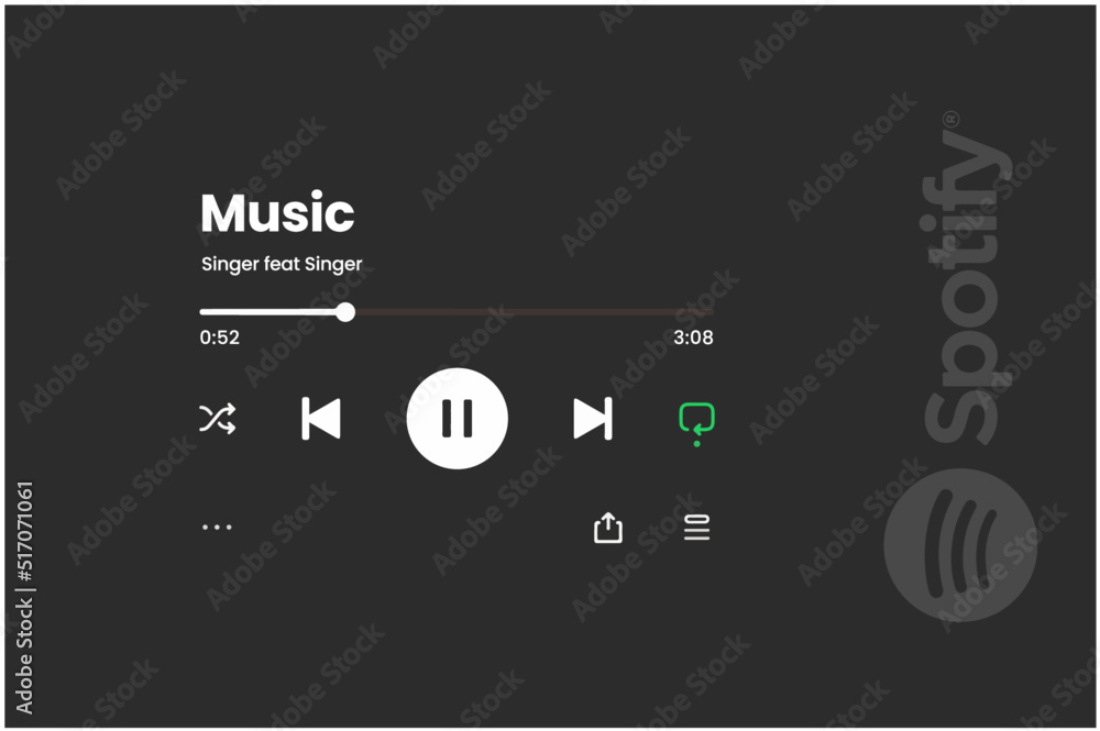 Spotify music player. Stock Vector | Adobe Stock