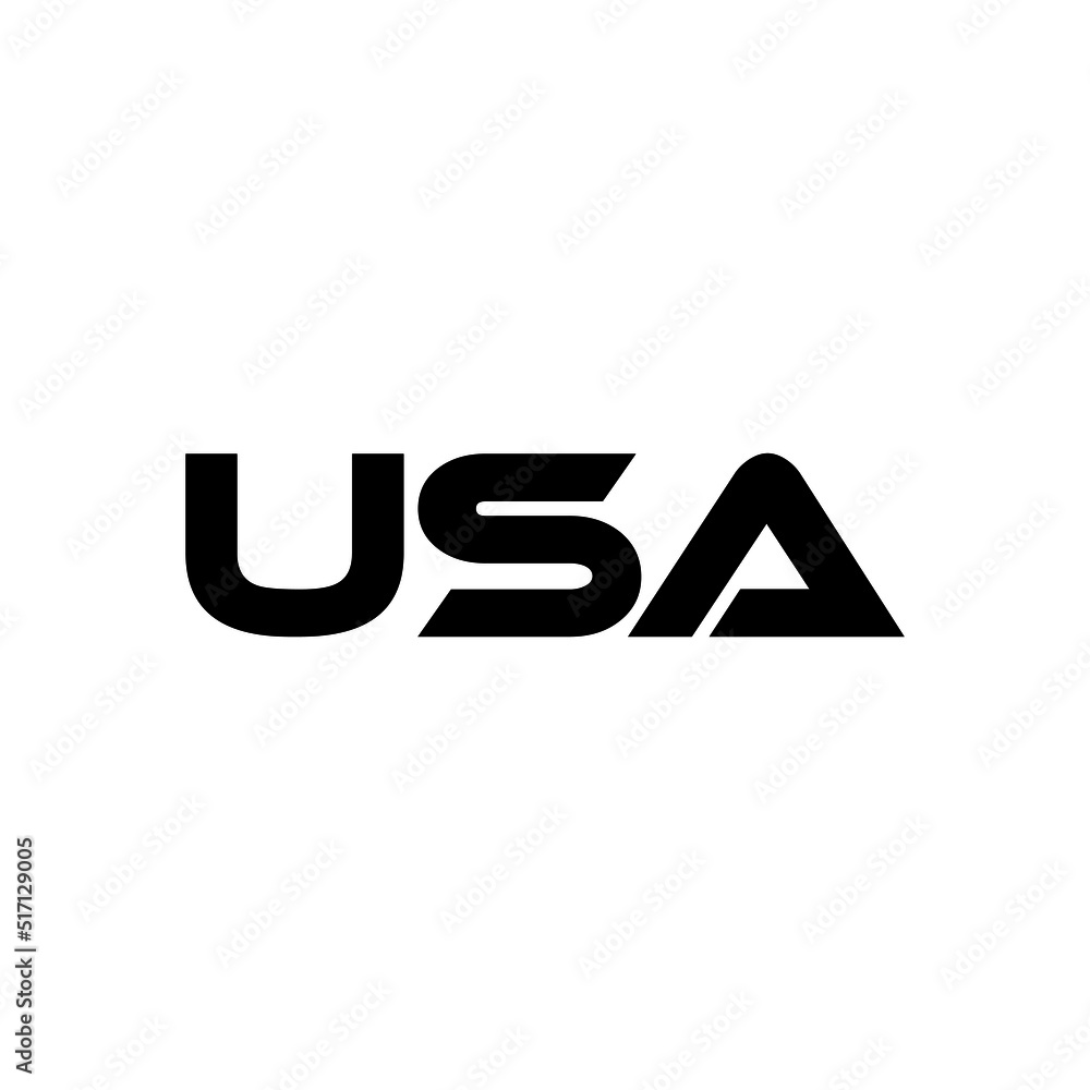 USA letter logo design with white background in illustrator, vector ...
