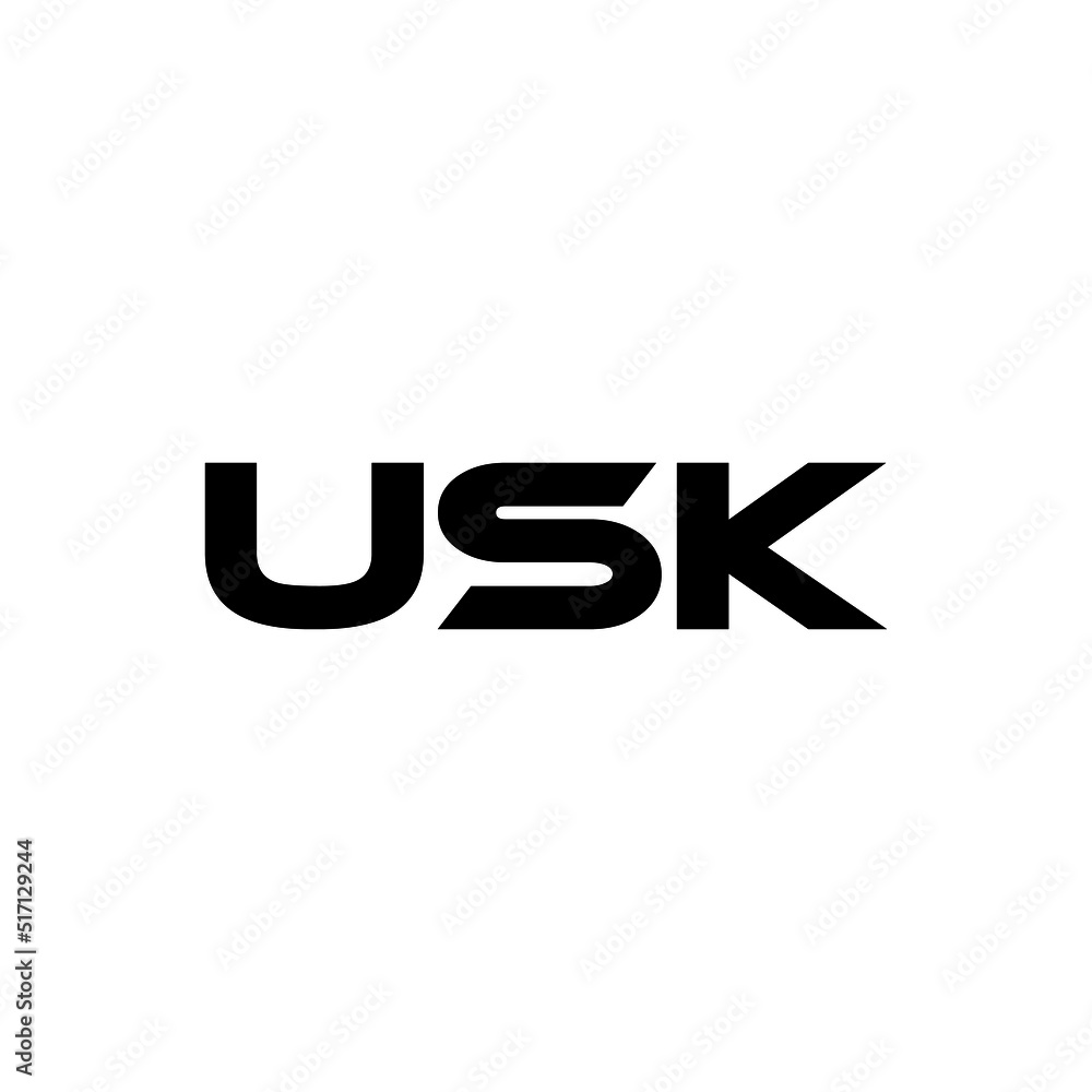 USK letter logo design with white background in illustrator, vector ...