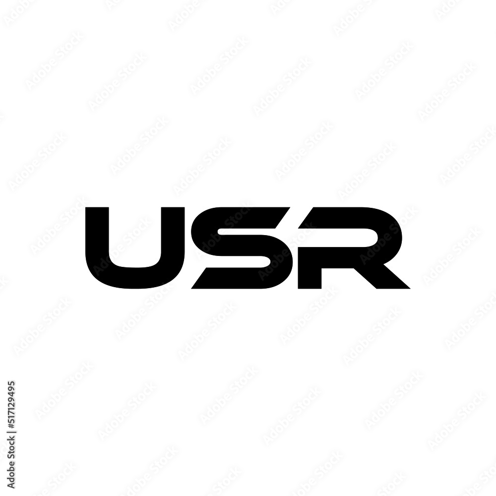 USR letter logo design with white background in illustrator, vector ...