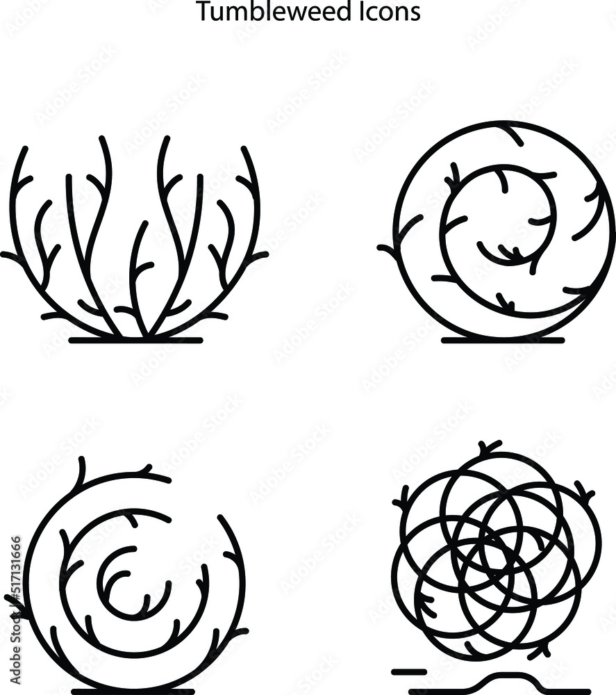 Tumbleweed icons isolated on white background. Tumbleweed icon trendy ...
