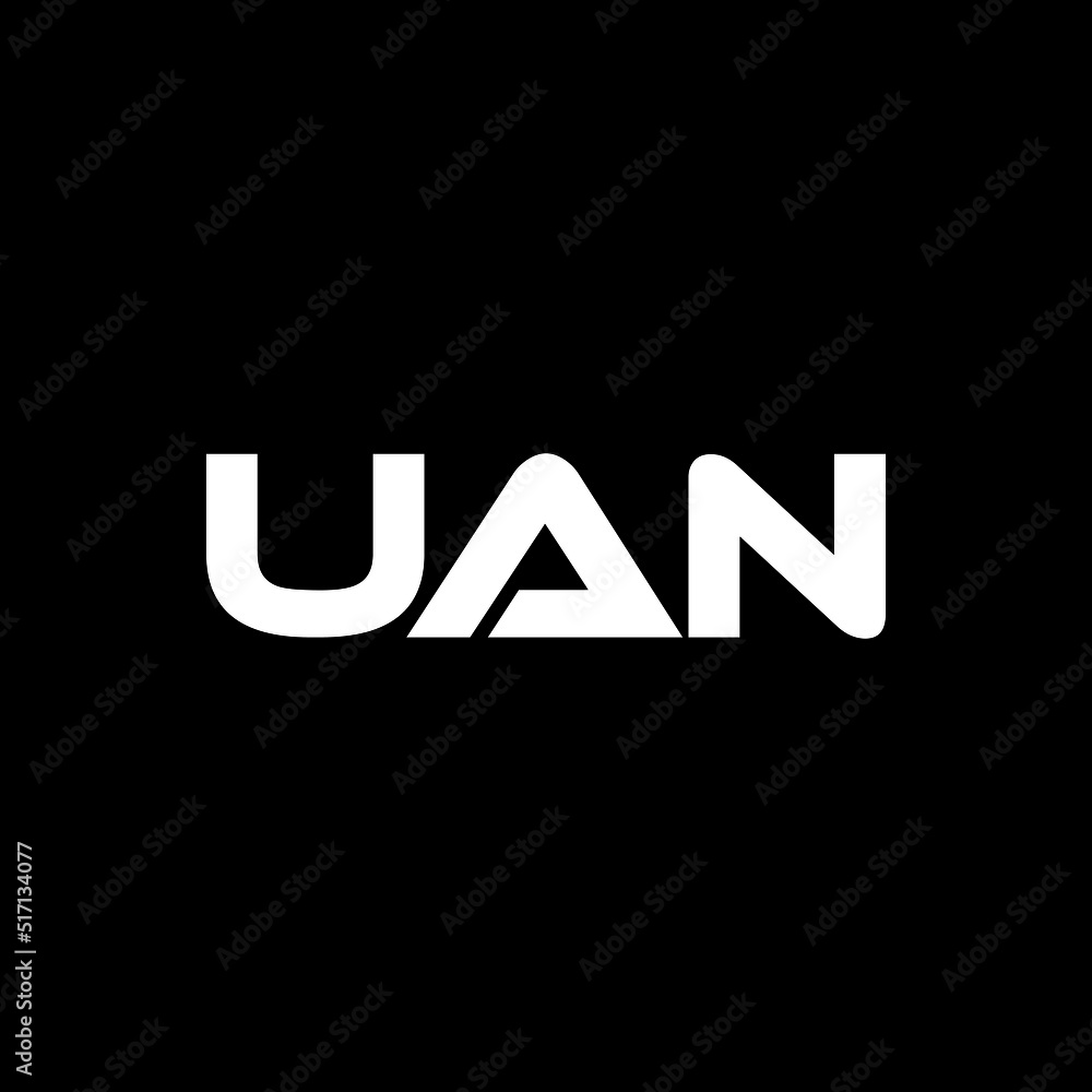 UAN letter logo design with black background in illustrator, vector ...