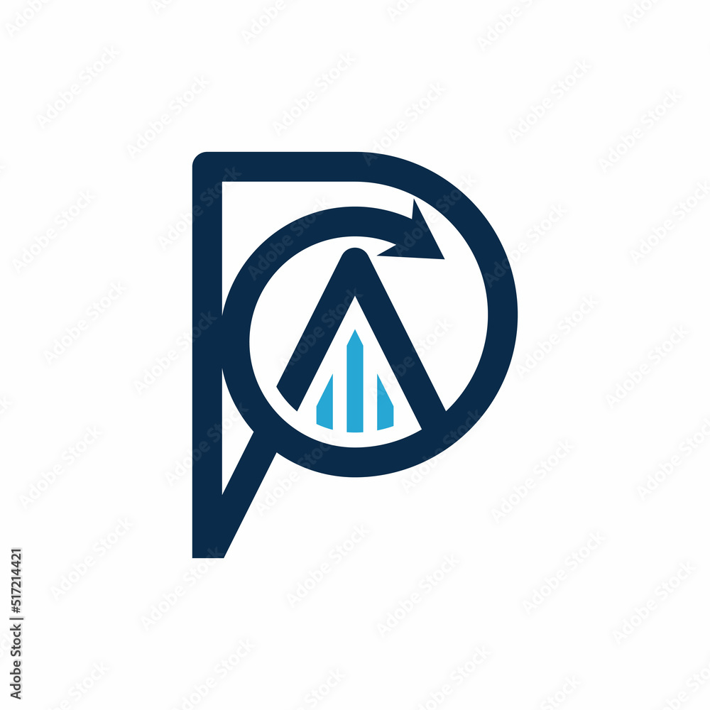 Vector de Stock Letter AP AR PA RA With Chart arrow Logo - Chart Logo ...