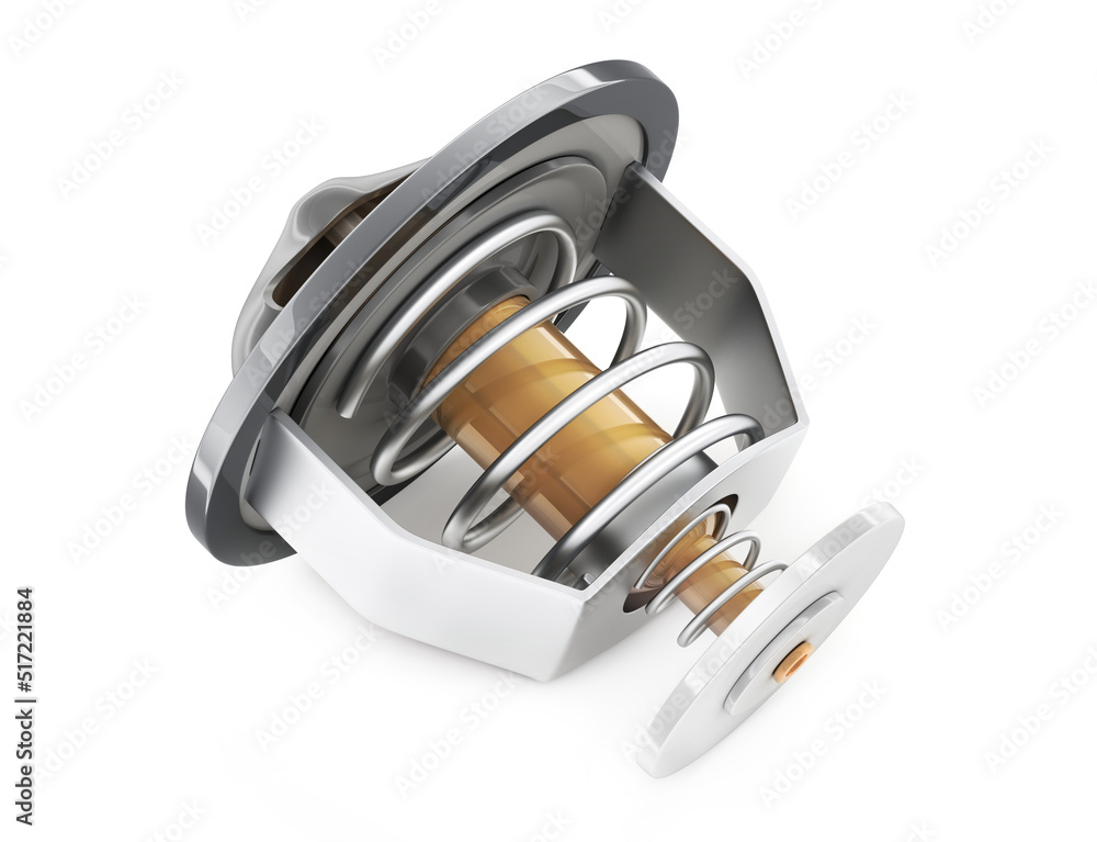 Car thermostat on white background Stock Illustration | Adobe Stock
