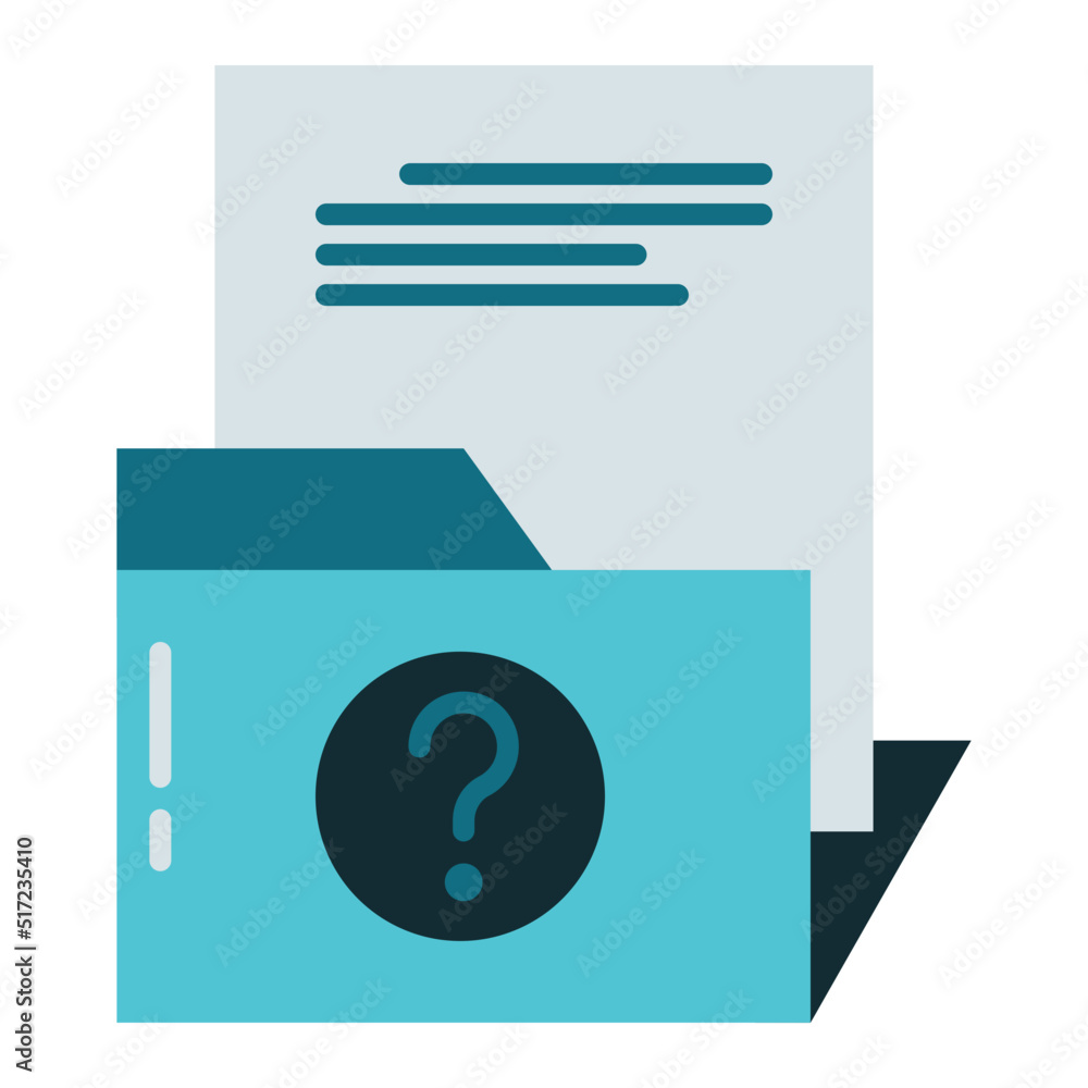 folder icon and question mark on transparent background Stock Vector ...
