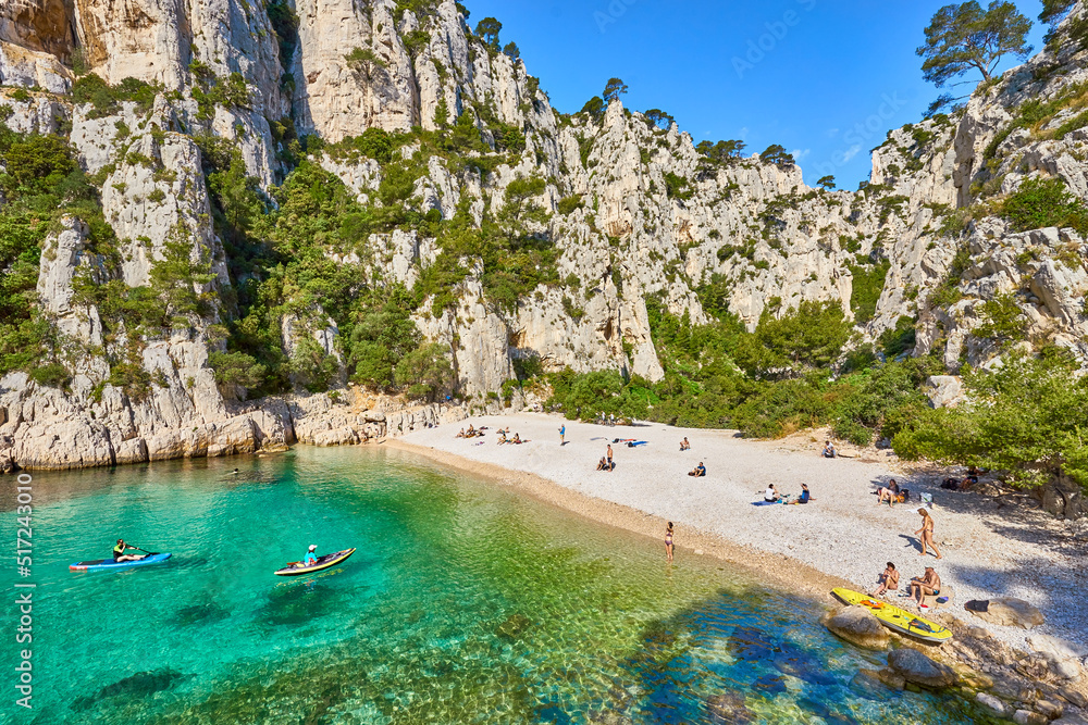 Calanque "d'En-Vau" in the Calanques National Park next to Marseilles ...