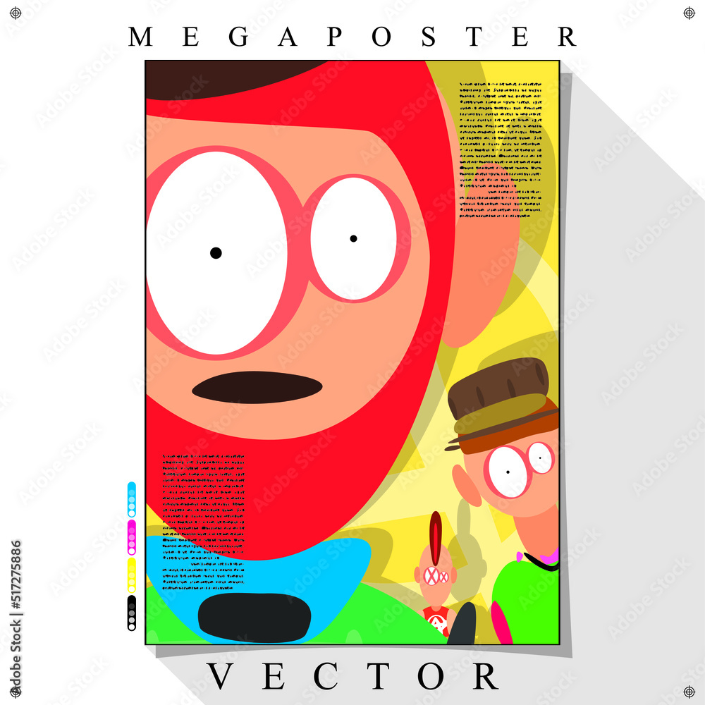 Vector de Stock Desenho de personagens cómicos Coloridos em Vetor para ...