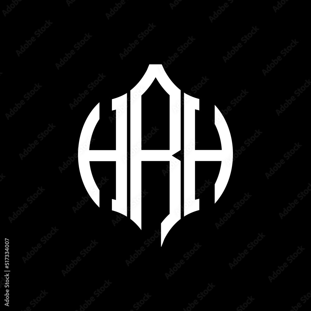 HRH letter logo. HRH best black background vector image. HRH Monogram ...