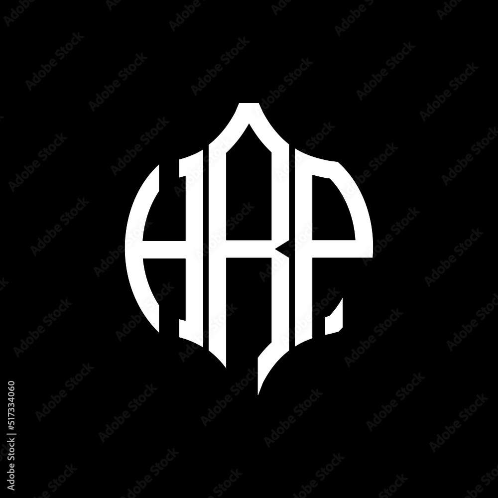 HRP letter logo. HRP best black background vector image. HRP Monogram ...