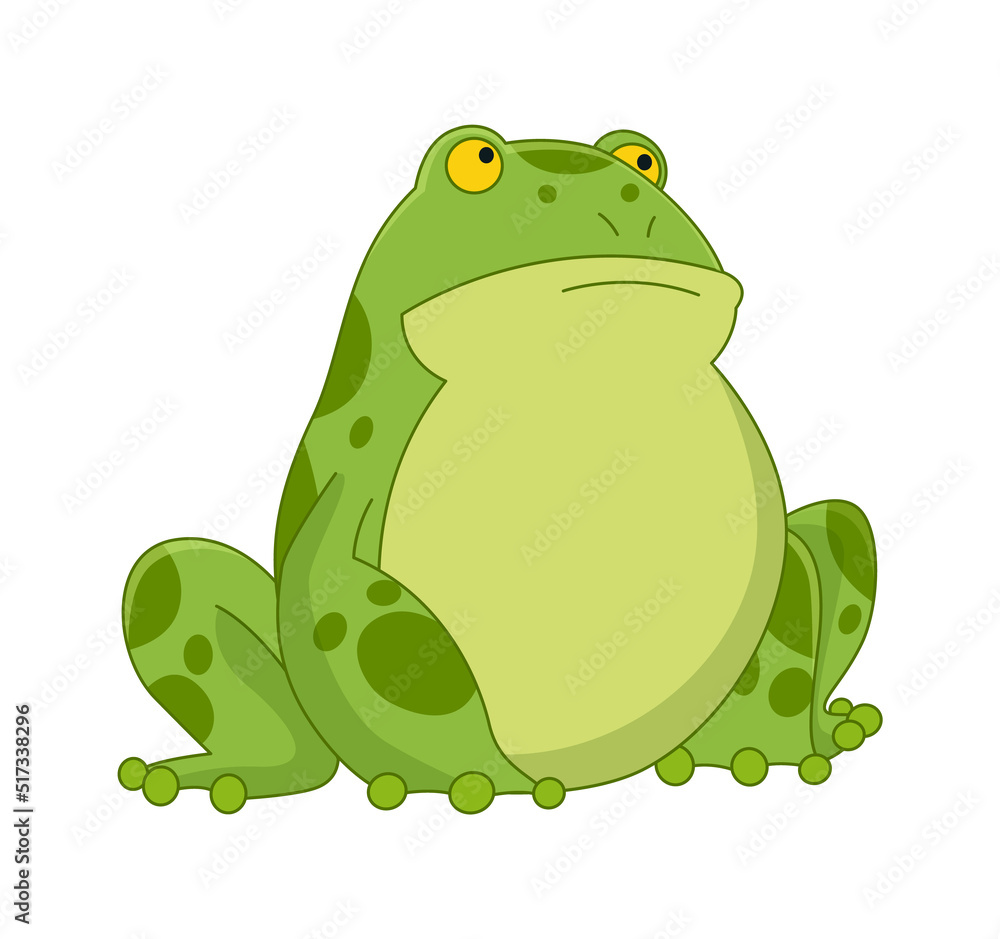 Cartoon frogs Funny cartoon frog. Little amphibia character sitting on ...