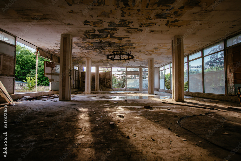Old rotten abandoned building with broken windows Stock Photo | Adobe Stock