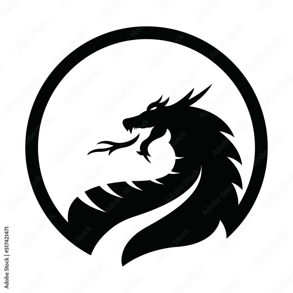 simple black dragon logo on white background great for company logos ...