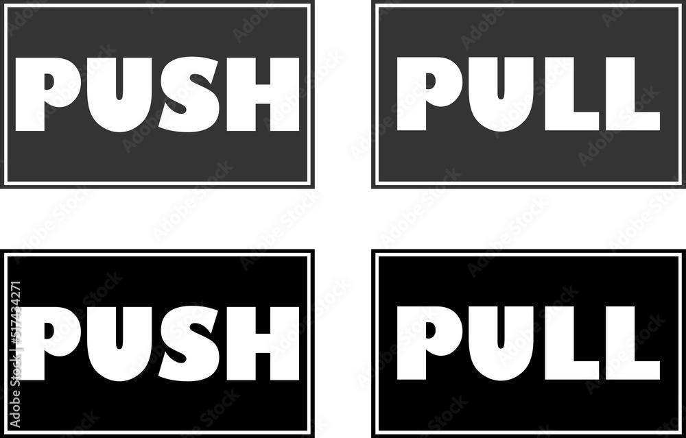 Push Pull sign board vector Stock Vector | Adobe Stock
