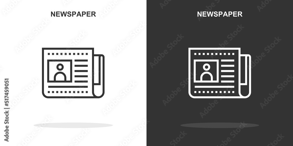 newspaper line icon. Simple outline style.newspaper linear sign. Vector ...