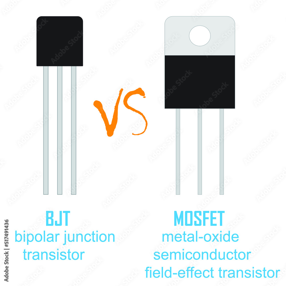 bjt and MOSFET vector design Stock Vector | Adobe Stock