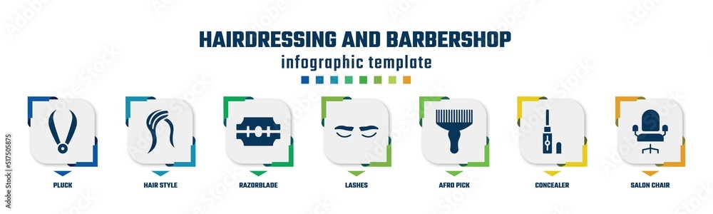 hairdressing and barbershop concept infographic design template ...