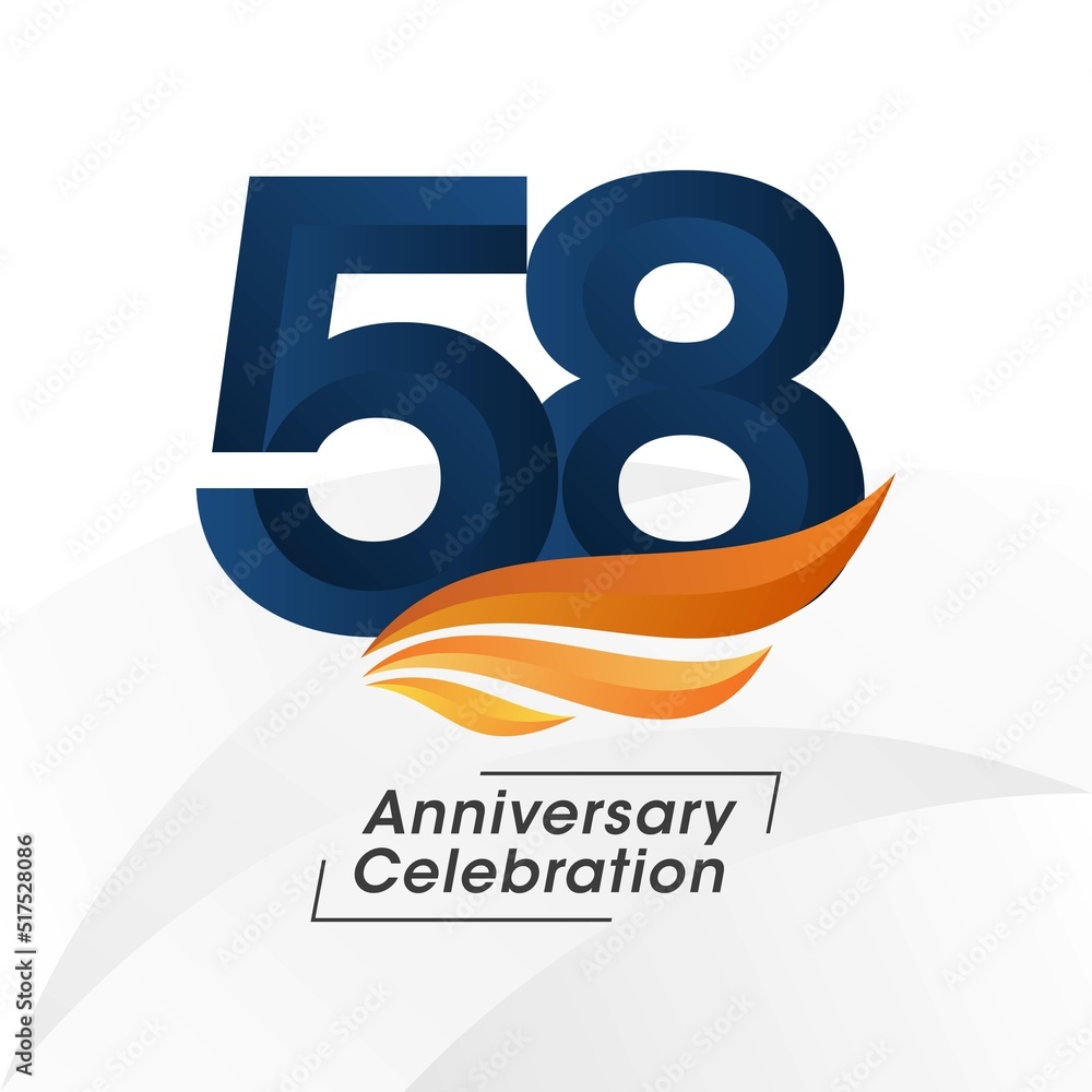 58 years anniversary design template. vector templates Stock Vector ...