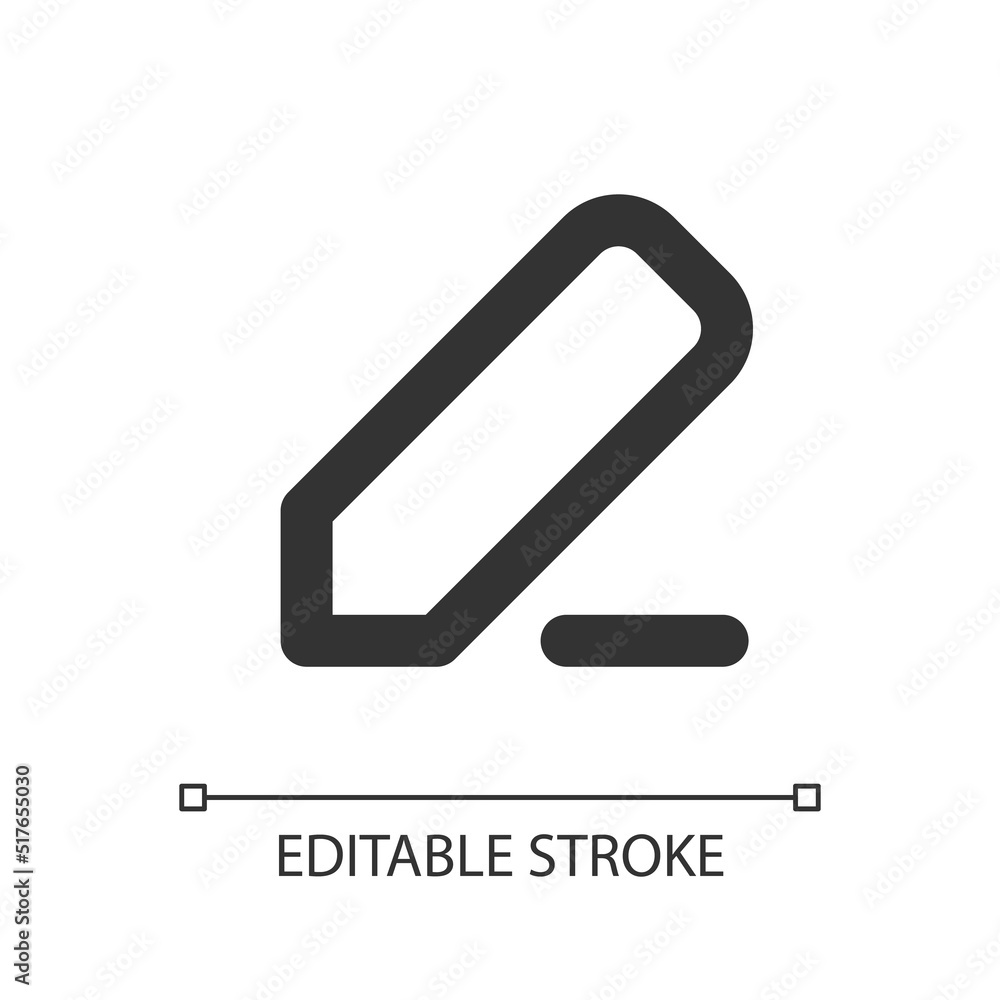 Note taking pixel perfect linear ui icon. Highlighting, editing text. Digital notebook. GUI, UX ...