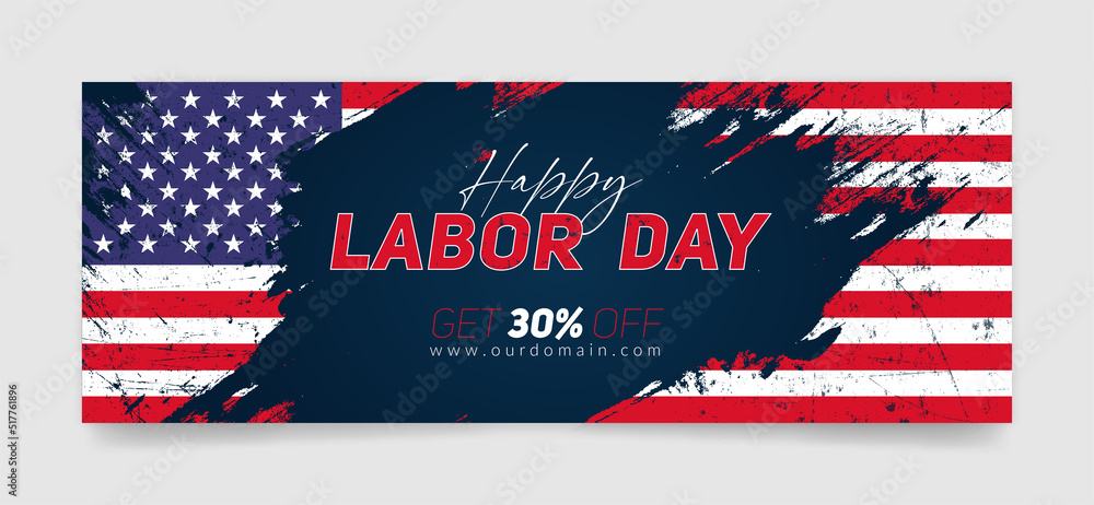 Happy Labor day sale facebook cover page timeline web ad banner ...