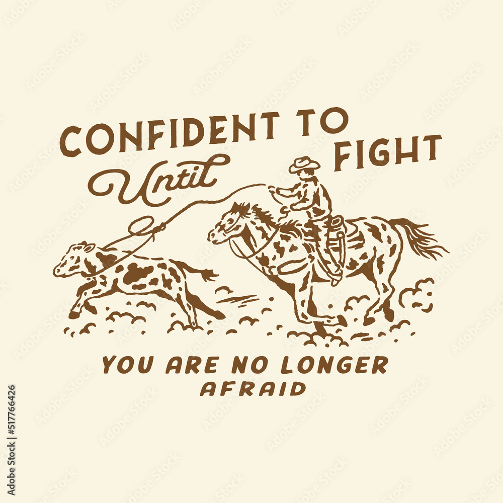 rodeo illustration cowboy graphic design western vintage t shirt Stock ...
