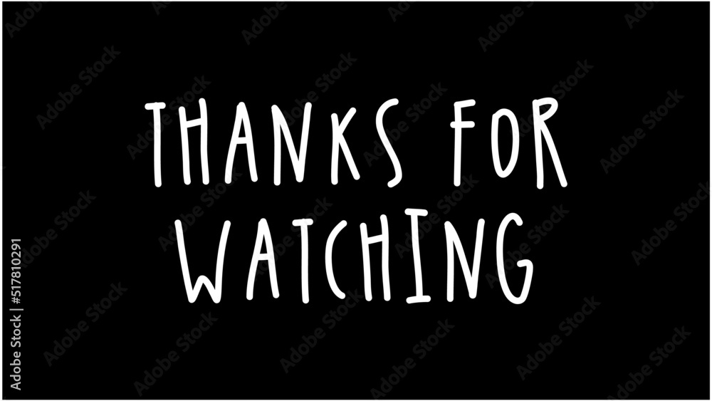 Thanks for Watching text vector Stock Vector | Adobe Stock