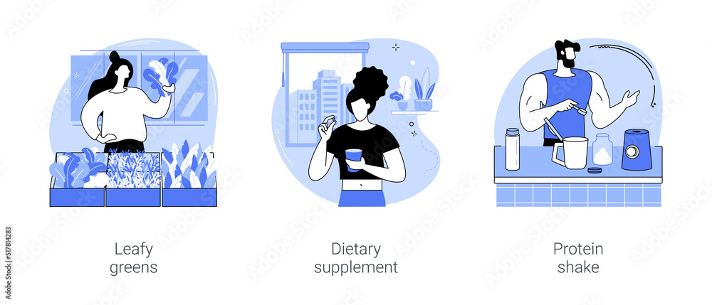 Nutrition supplements isolated cartoon vector illustrations se Stock ...